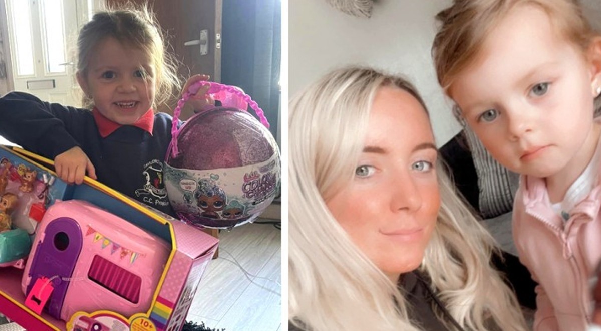 En flicka har inte tillräckligt med pengar för att köpa en leksak, men ...