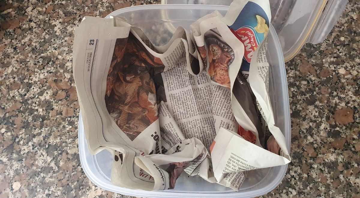 Sheets of newspaper placed into food containers: it's the no-cost tip ...