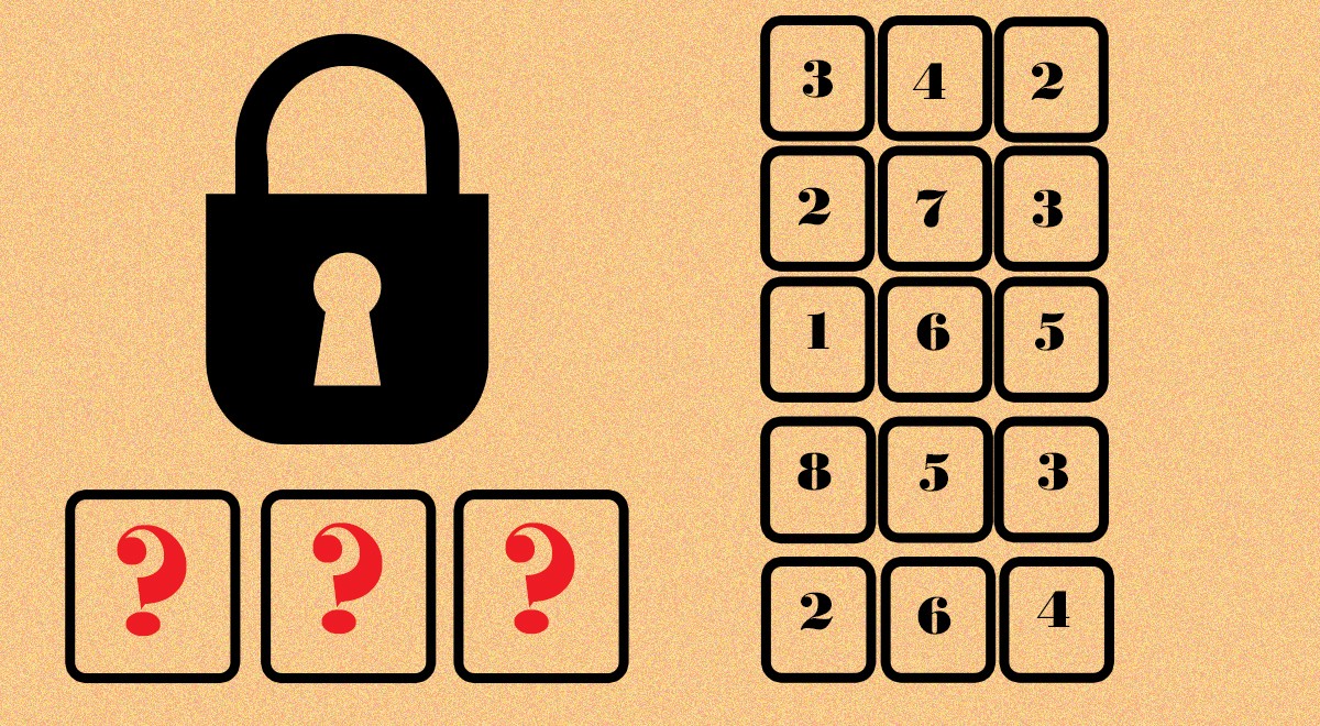 Puzzel voor genieën: vind de juiste code onder de voorgestelden door 5 ...