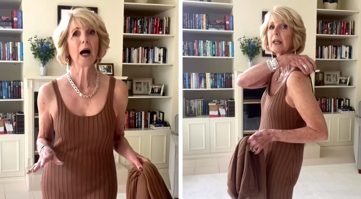 Donna di 76 anni viene fortemente criticata per aver indossato un vestito senza maniche ...