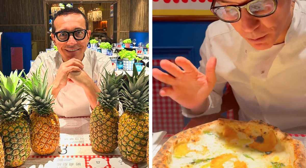 Der berühmte italienische Pizzabäcker Sorbillo nimmt die Ananas-Pizza ...