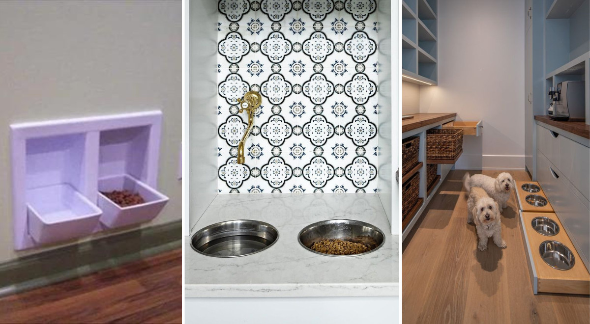 Create a special feeding area for your dog in the kitchen with these ...