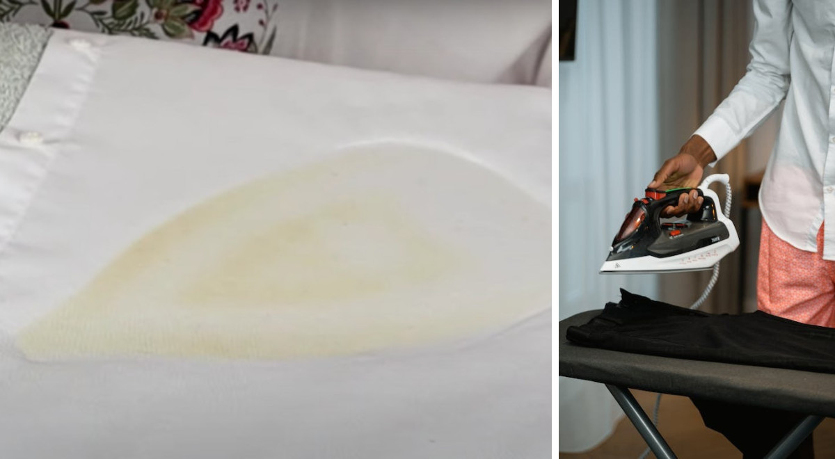 If the iron has left stains and marks on your clothes, treat them using ...