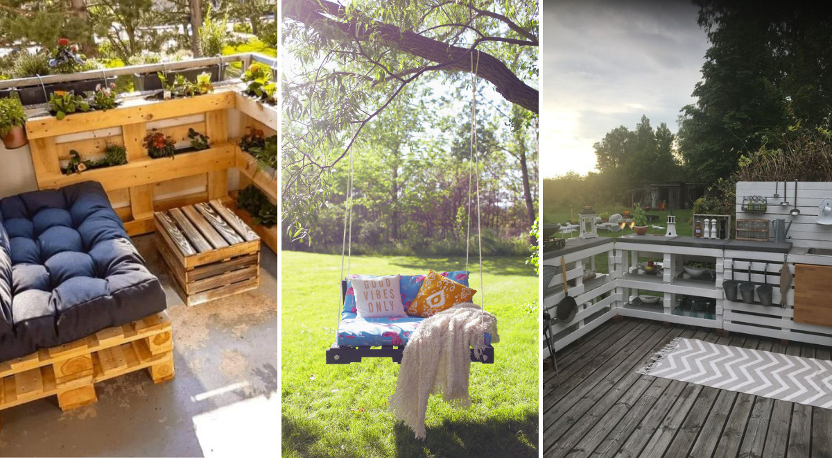 Furnishing outdoor spaces: 18 ideas using pallets for your garden and ...