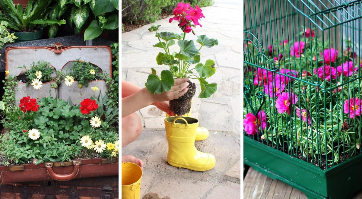 Your garden can look great by adding a few, eye-catching, DIY planters ...