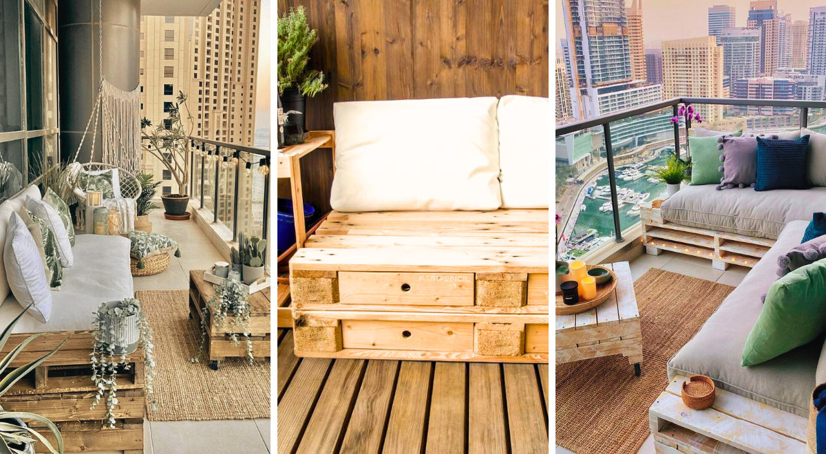 Furnishing a balcony with pallets: ideas for transforming your outdoors ...